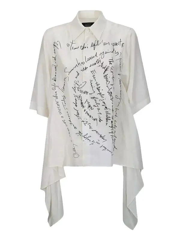 Yohji Yamamoto Handwritten-print Shirt - Neutrals