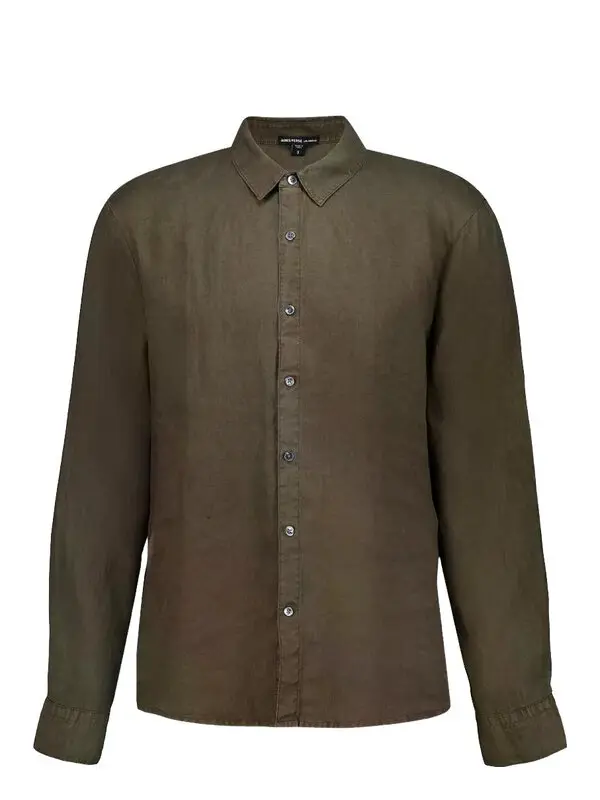 JAMES PERSE Long-sleeve Linen Shirt - Green