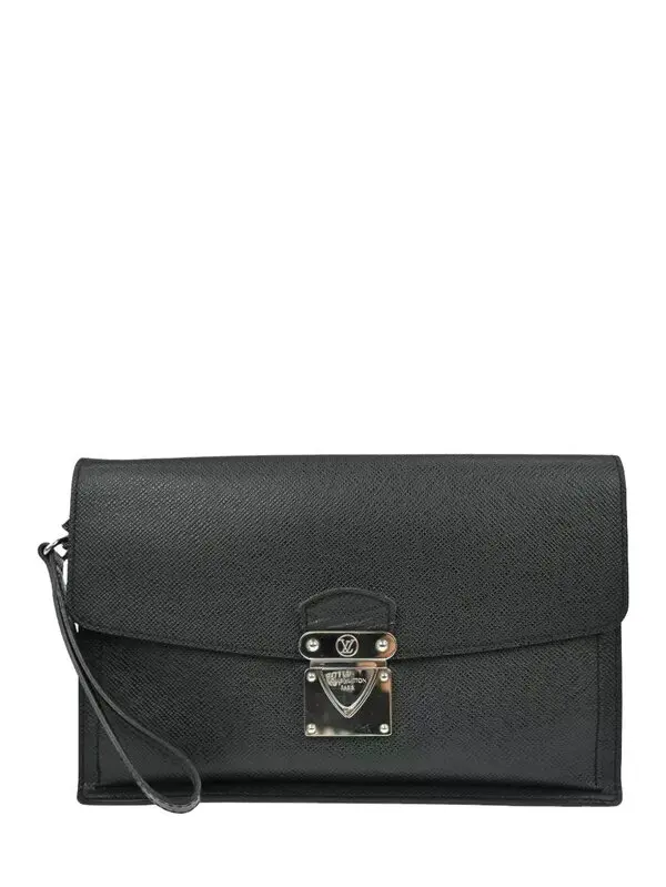 LOUIS VUITTON 1990-2000s Taiga Veraiya Clutch Bag - Black