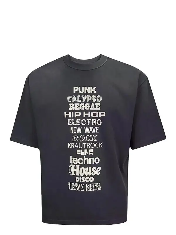 HTC LOS ANGELES Music-print Embellished T-shirt - Grey