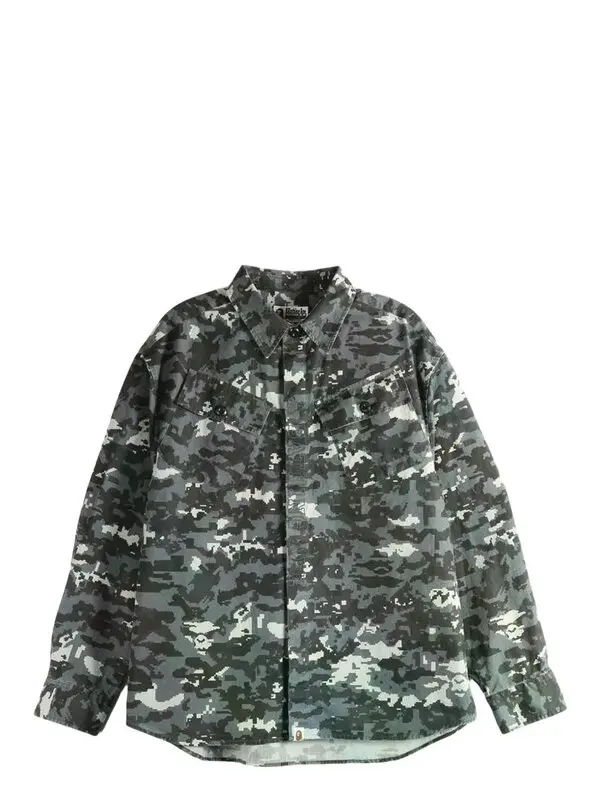 A BATHING APE Digital-camouflage-print Shirt - Black