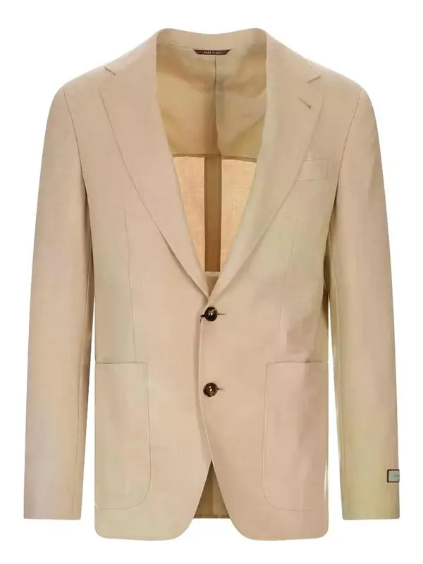 Canali Single-breasted Patch-pocket Blazer - Neutrals