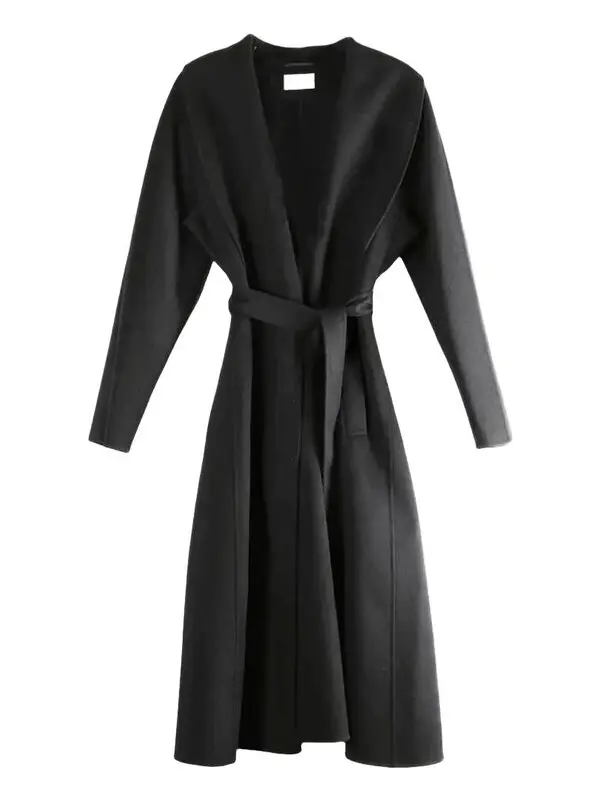 THE ROW Belted Coat With Shawl Lapels - Black