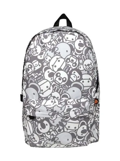 A BATHING APE Printed Backpack - White Grey