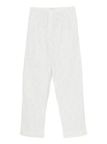 Miu Miu Striped Poplin Pant - Cream