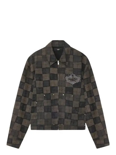 Amiri Checkered Work Jacket - Brown