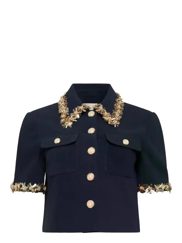 Cinq À Sept Sunflare Aanya Cropped Jacket - Blue