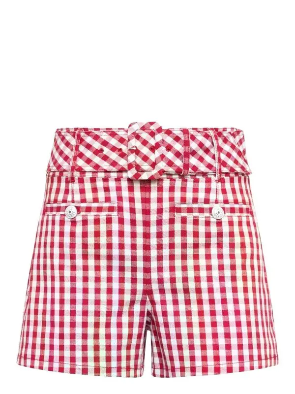 Cinq À Sept Allie Gingham Mini Shorts - Red