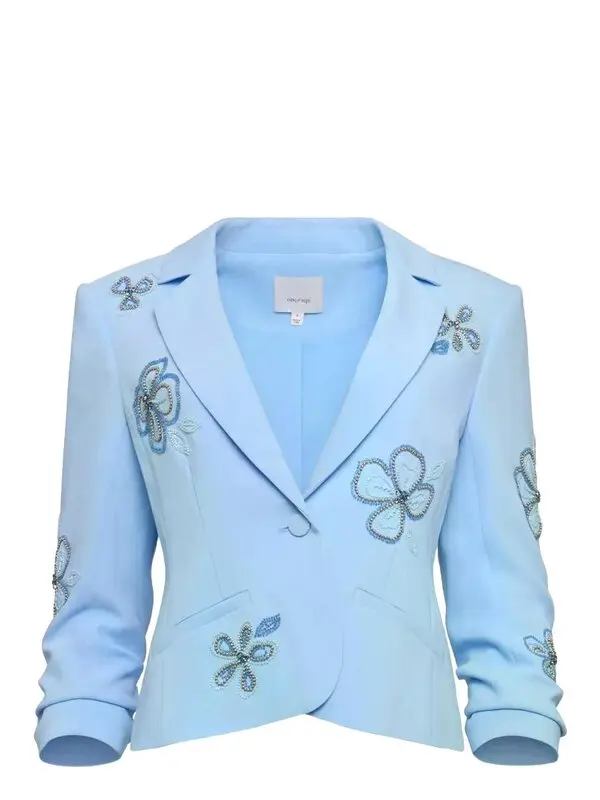 Cinq À Sept Le Petit Khloe Beaded-flowers Jacket - Blue