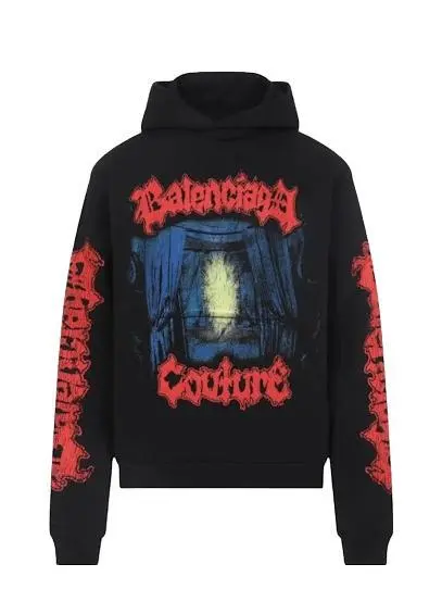 Balenciaga Medium Fit Hoodie - Black