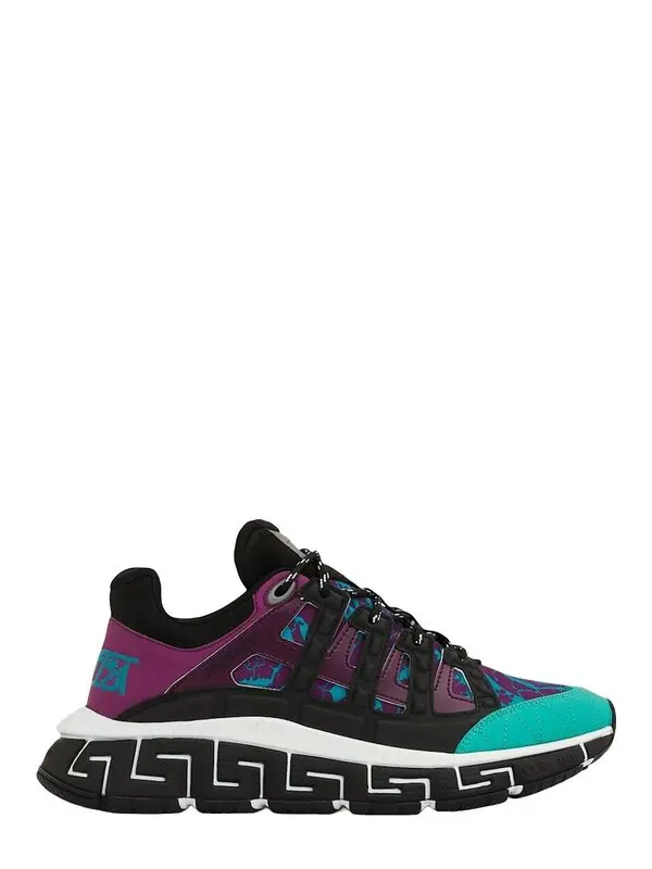 Versace Trigreca Barocco Sneakers - Teal/black/plum