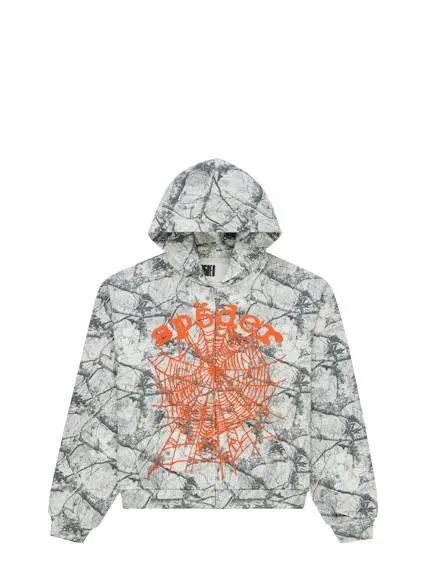 SP5DER Og Web V2 Zip Hoodie - White Camo