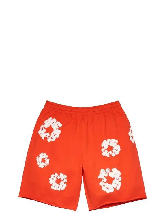 DENIM TEARS Cotton Wreath Sweatshorts - Dark Orange