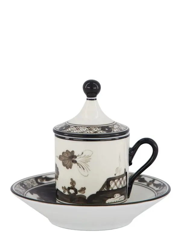 GINORI 1735 Oriente Italiano Albus Coffee Cup With Cover - White