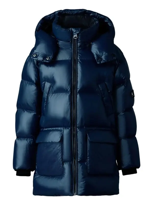 Mackage Down Coat With Detachable Hood - Navy