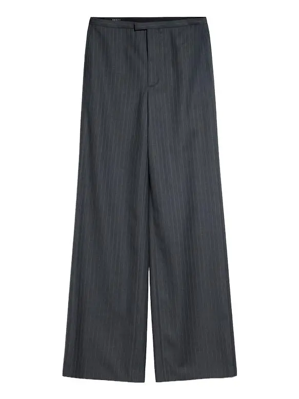 Gucci Pinstripe Wool Trousers - Black