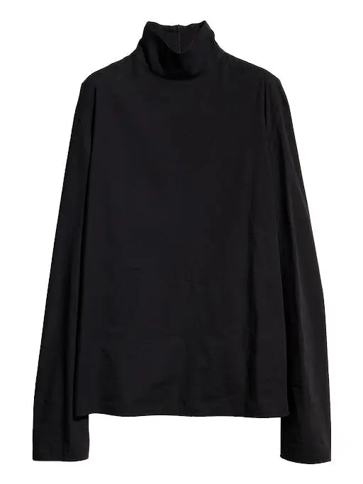 Gucci Cotton Poplin Turtleneck Long Sleeve T-shirt - Black