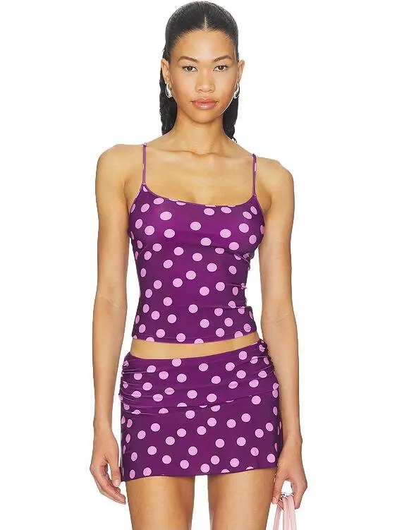 LOVERS AND FRIENDS Anelyn Polka Dot Tank - Purple & Pink Dot