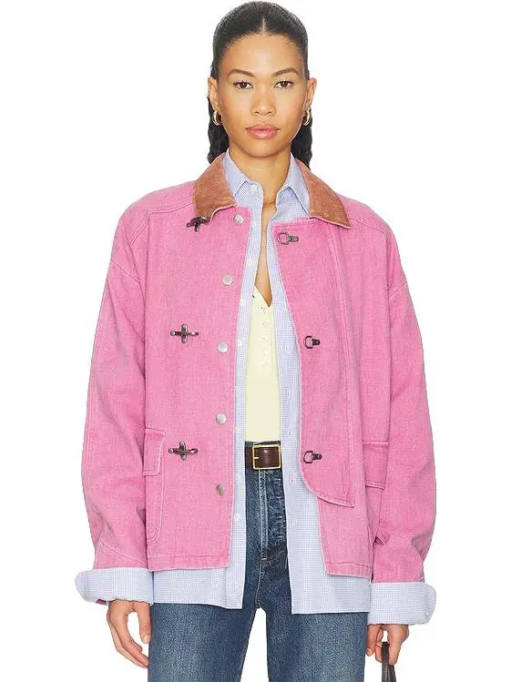 FOUND Fireman Clasp Cotton Twill Jacket - Washed Pink