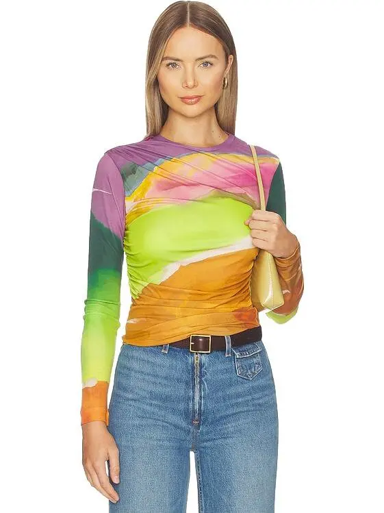 Ulla Johnson Paradis Ruched Jersey Top - Nature Abhors A Vacuum