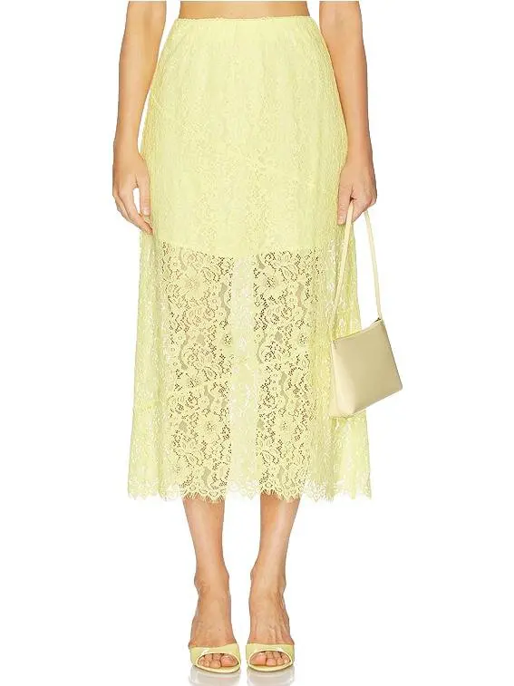 Cami Nyc Effie Lace Midi Skirt - Buttercup
