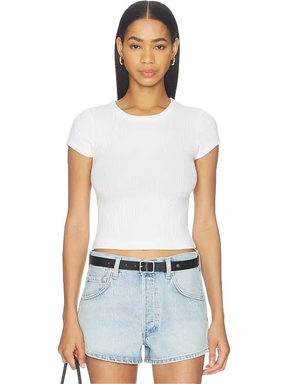 Citizens Of Humanity Nello Ribbed Cotton Jersey Tee - White