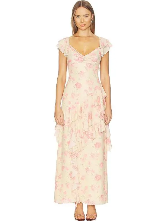 Tularosa Jessalyn Maxi Dress - Pink Floral Multi