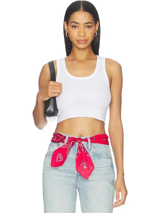 RE/DONE Cropped Cotton Tank - Optic White