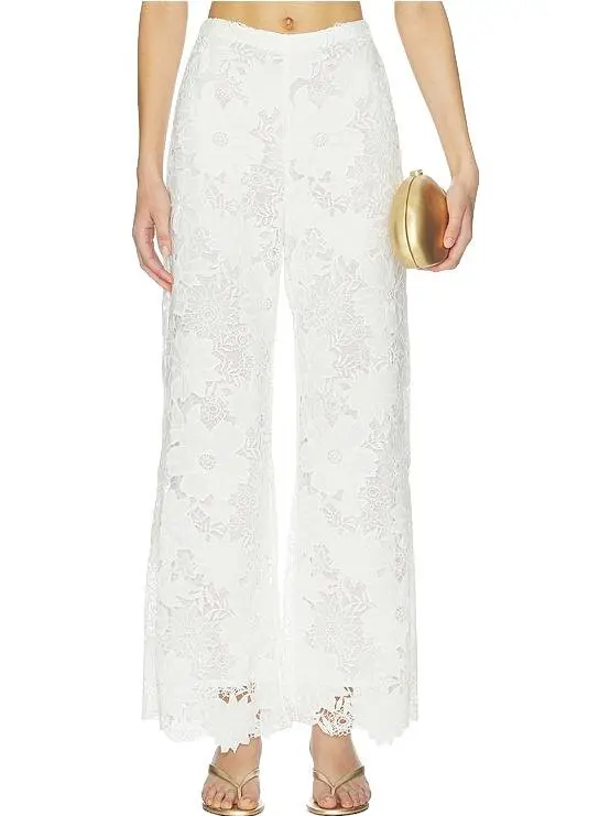 Waimari Solange Lace Wide Leg Pants - White
