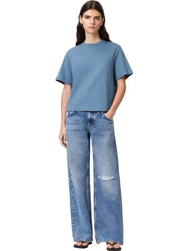 ALLSAINTS Tia Wide Leg Denim Jeans - Blue