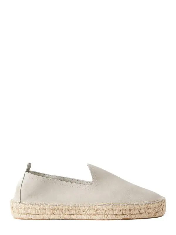 MORJAS Suede Espadrilles - Light Gray