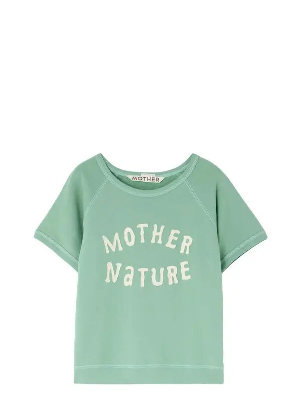 MOTHER Appliquéd Cotton-jersey Sweatshirt - Green