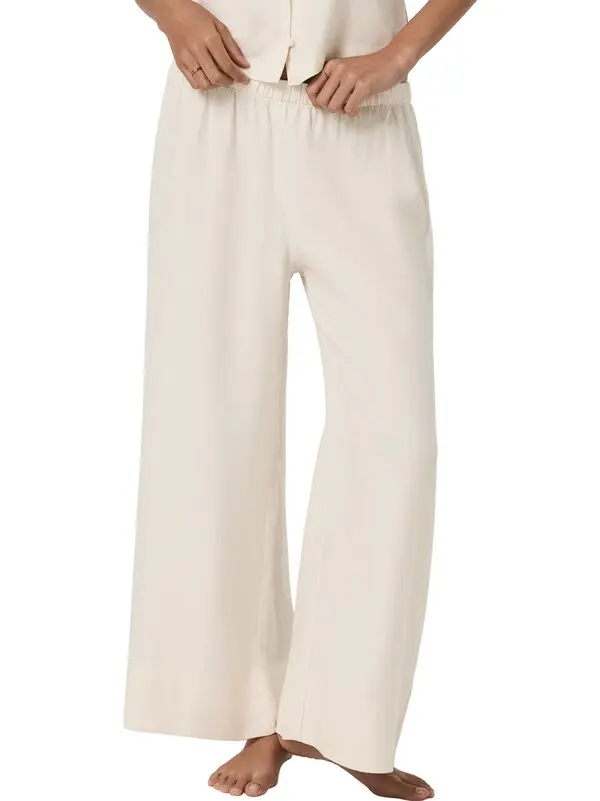 Vuori Trestles Twill Crop Top And Wide Leg Pants Set - Natural