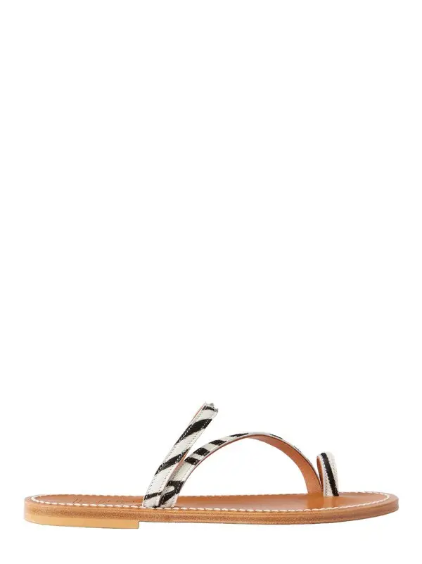 K.JACQUES Zebra-print Calf Hair Sandals - Animal Print