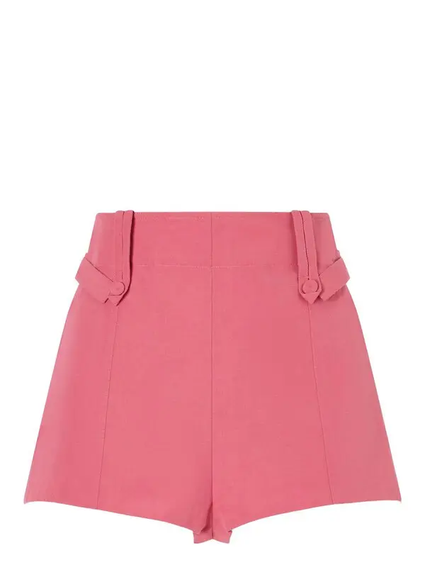 Chloé High-waisted Linen And Cotton-blend Shorts - Pink
