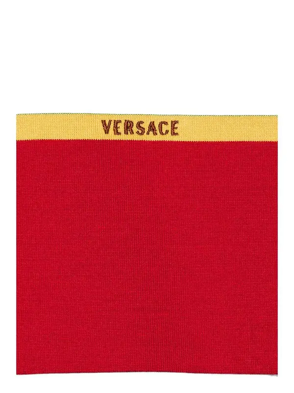 Versace Striped Cotton Jersey Long Sleeve Polo Shirt - Multi
