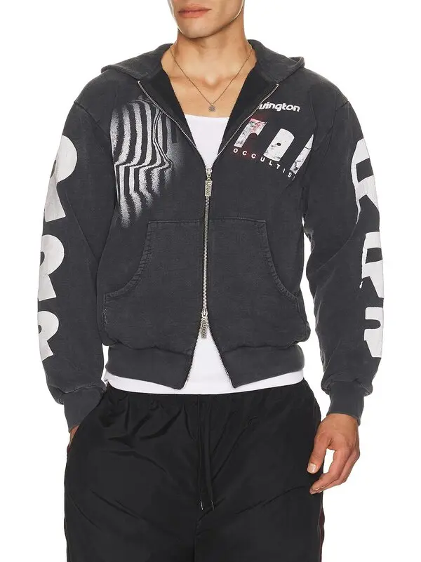 RRR123 Apocrypha Pious Zip Hoodie - Mechanic Black