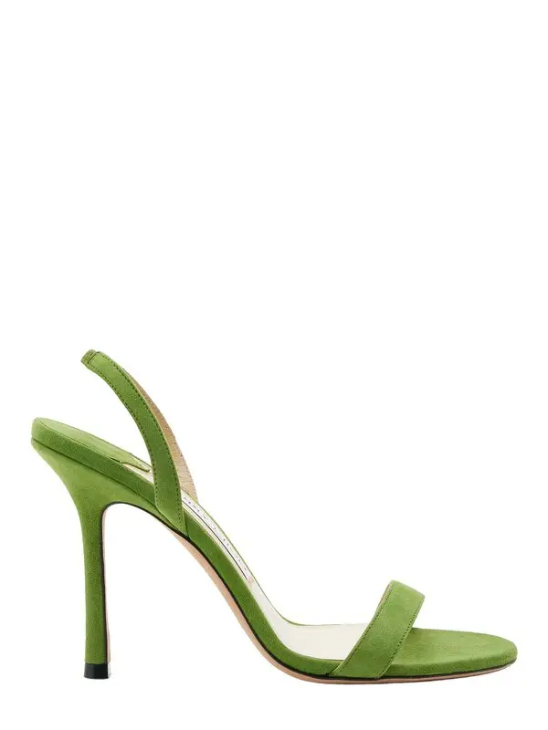 JIMMY CHOO Suede Slingback Sandals - Green