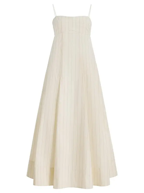 ST. AGNI Everyday Pleated Midi Dress - Ivory