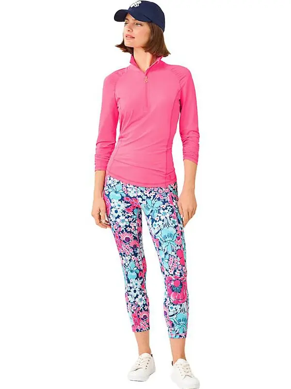 Lilly Pulitzer® Upf 50+ Luxletic 21" Weekender High Rise Crop Legging In Size - Navy