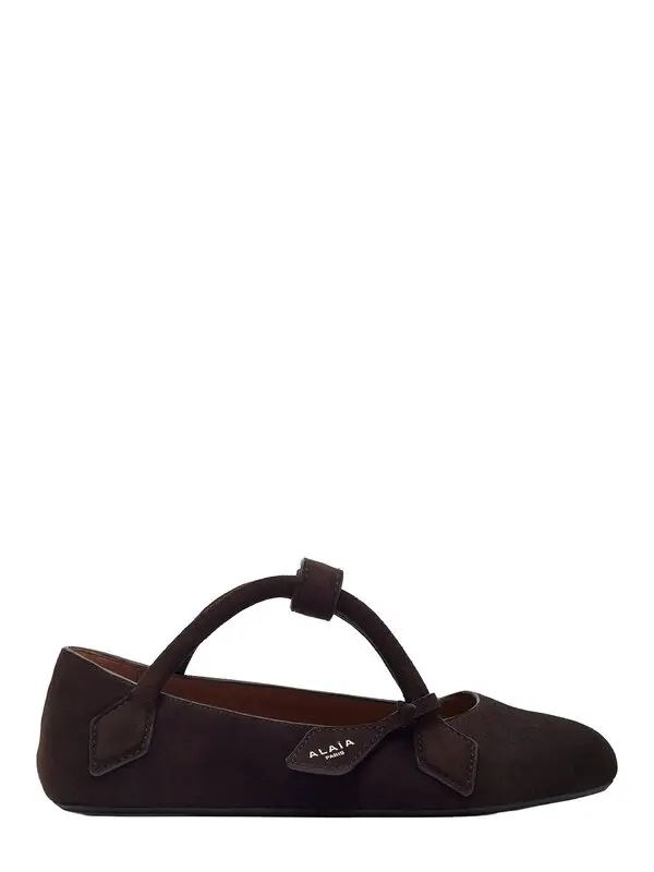 Alaïa Teckel Suede Ballet Flats - Brown