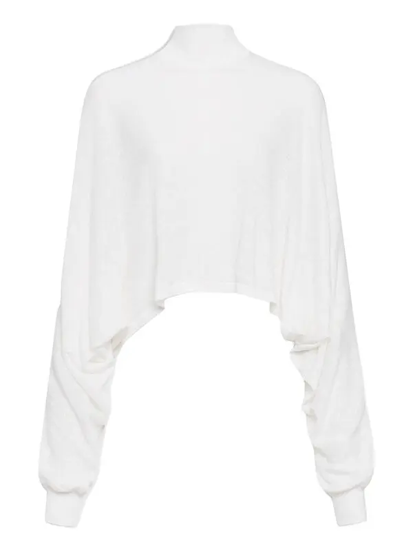 Alaïa Knitted Batwing Jumper - White