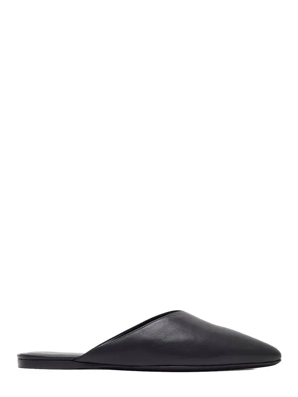 HERBERT LEVINE Homebody Leather Slide Sandals - Black