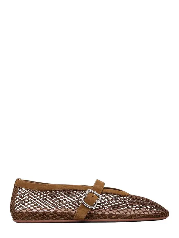 Alaïa Mesh Ballet Flats - Brown