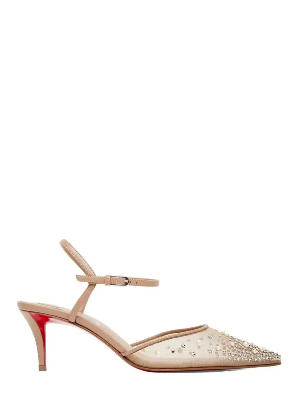CHRISTIAN LOUBOUTIN Miss Z 60 Riviera Strass Pumps - Beige