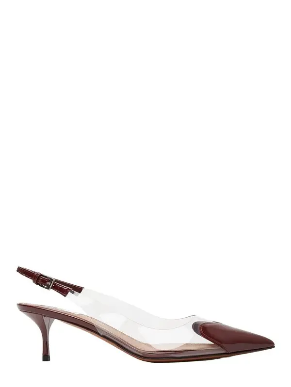 Alaïa Coeur 55 Patent Slingbacks - Burgundy