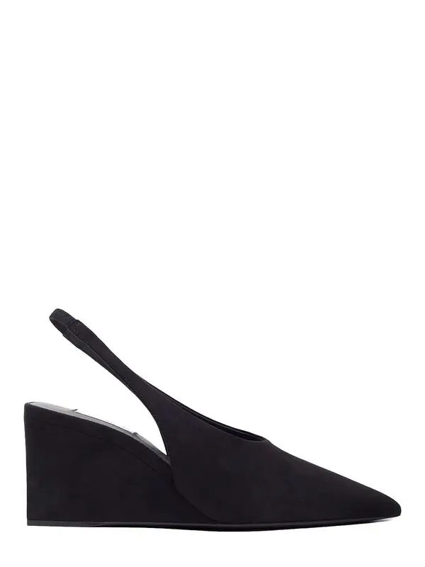 Alaïa 90 Suede Slingback Wedges - Black