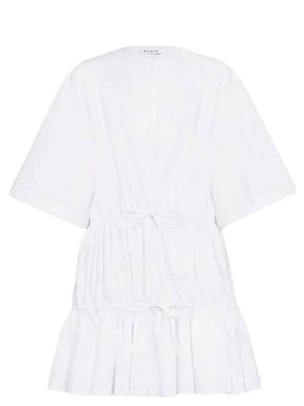 Alaïa Cotton Poplin T-shirt Dress - White