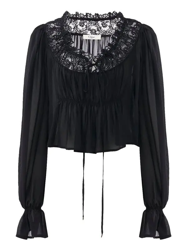 Chloé Scoop-neck Cropped Top - Black
