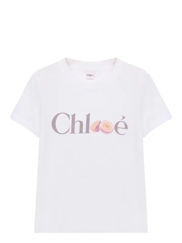 Chloé Logo Cotton T-shirt - White